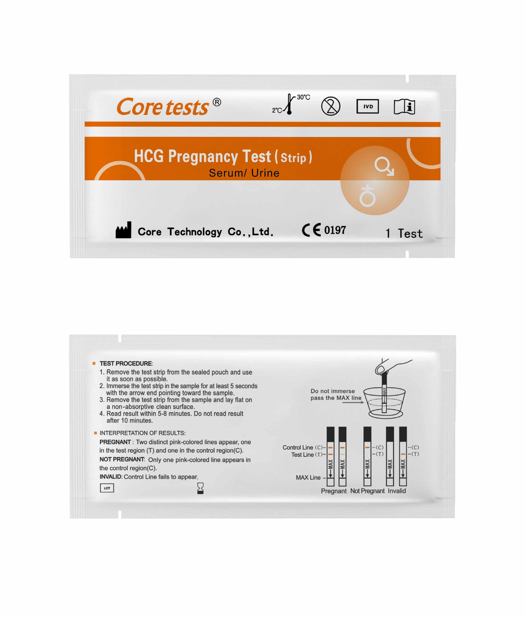 Human Chorionic Gonadotropin (HCG) Pregnancy Test Serum/Urine (Strip ...